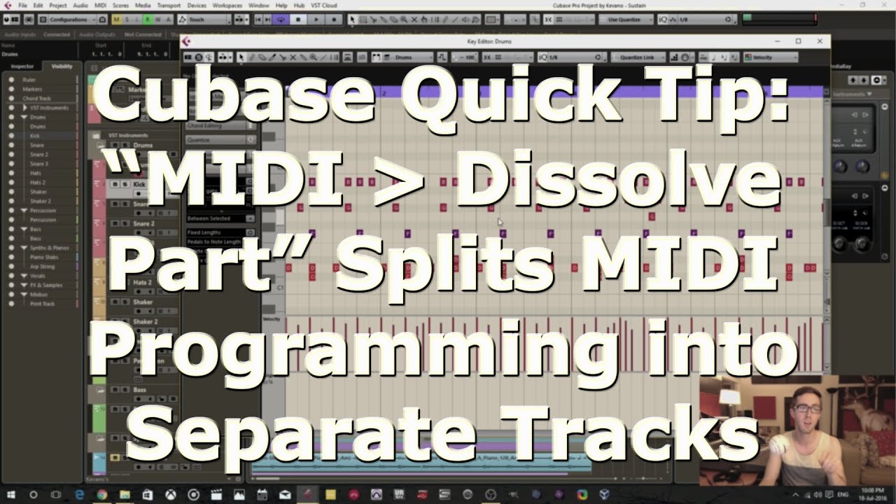 Cubase Quick Tip Midi Dissolve Part” Splits Midi Programming Into Separate Tracks Youtube