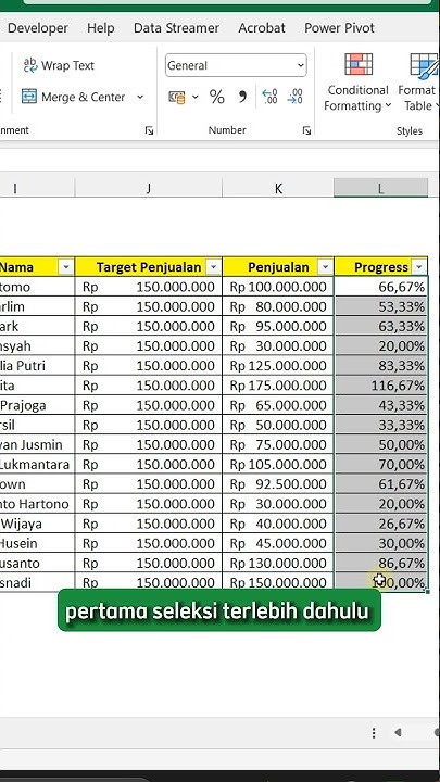 Progress Bar di excel #excel #exceltips #exceltrick #exceltutorial #belajarexcelpemula - YouTube