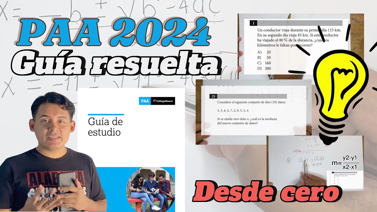 🔴Examen de admisión PAA UNAH 2024 ️ Guía resuelta: paso a paso - YouTube