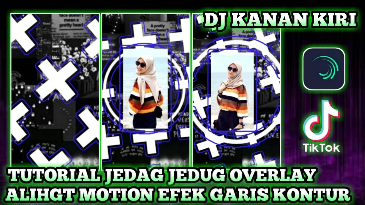 Tutorial JEDAG JEDUG overlay efek garis kontur DJ kanan kiri di alight motion - YouTube