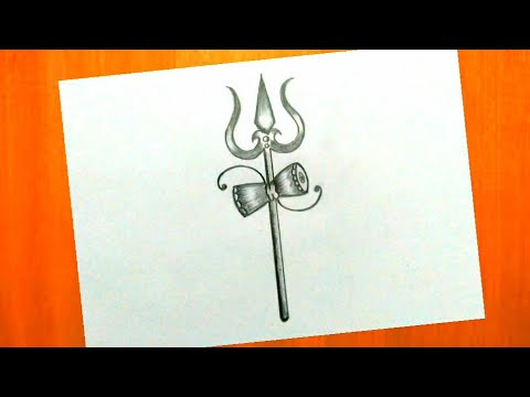 Trishul Drawing || How to Draw Trishul || Lord Shiva Trishul Drawing ...