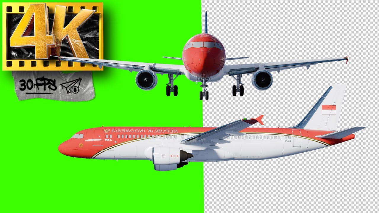 Green Screen Flying Airplane | Footage 4K - YouTube