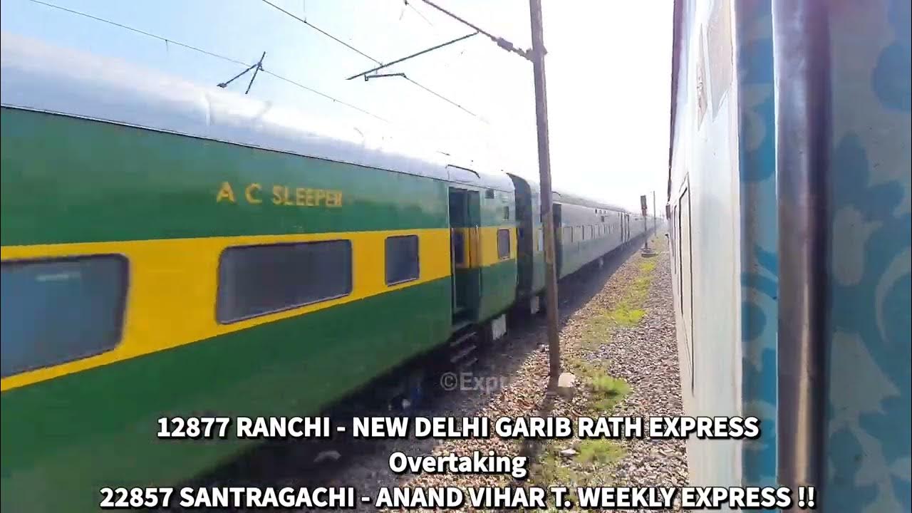 Blasting Overtake - ICF Fury 130km/h Ranchi Garib Rath overtakes 22857 Anand Vihar Weekly ...