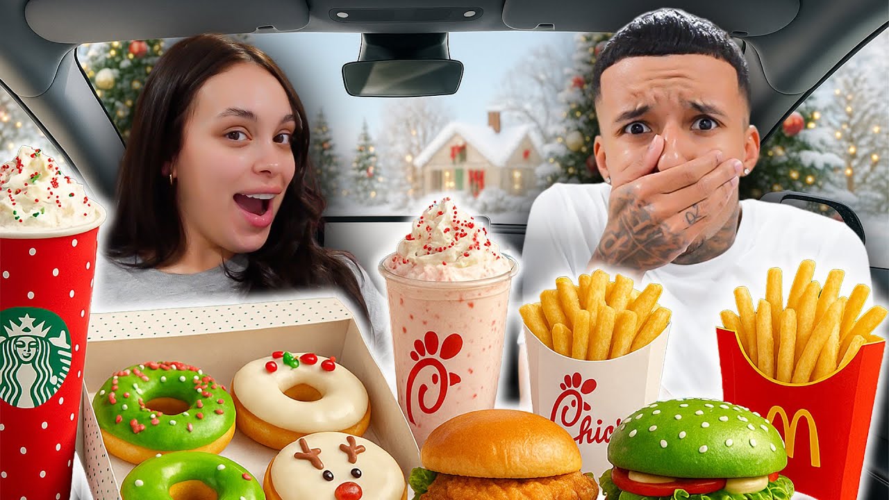 We Tried EVERY Christmas Drive-Thru Item! - YouTube