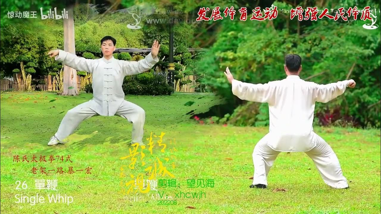 Chen-style Tai Chi Lao Jia Yi Lu 74 Form (Front & Back View) 陈氏太极老架一路74 (前背面) - 2X speed - YouTube