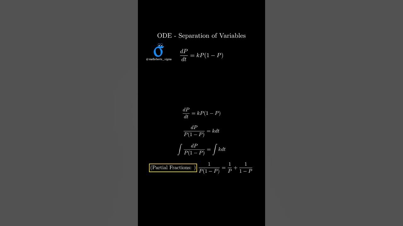 ODE - Separation of Variables #math - YouTube