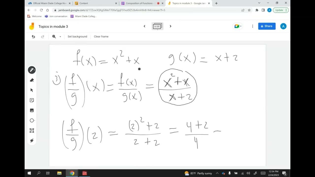 Adding, subtracting, multiplying, dividing and composition of functions - YouTube