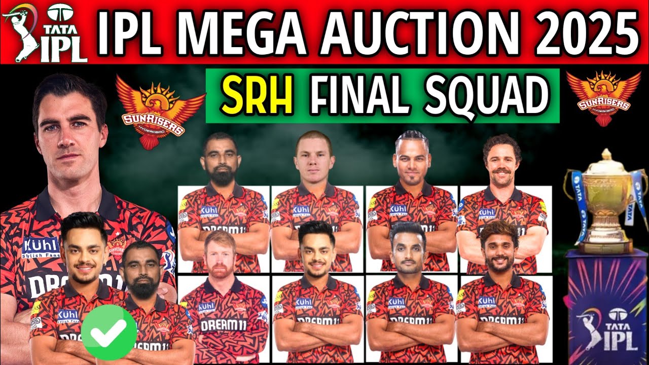 IPL 2025 Mega Auction | SRH Squad Till Now | IPL 2025 Sunrisers ...