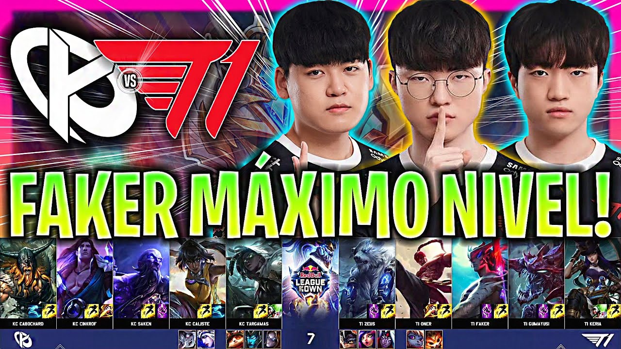 FAKER ESTÁ EN SU MÁXIMO NIVEL! T1 vs KC RESUMEN RED BULL SHOWMATCH 2023 ESPAÑOL - T1 vs KC ...