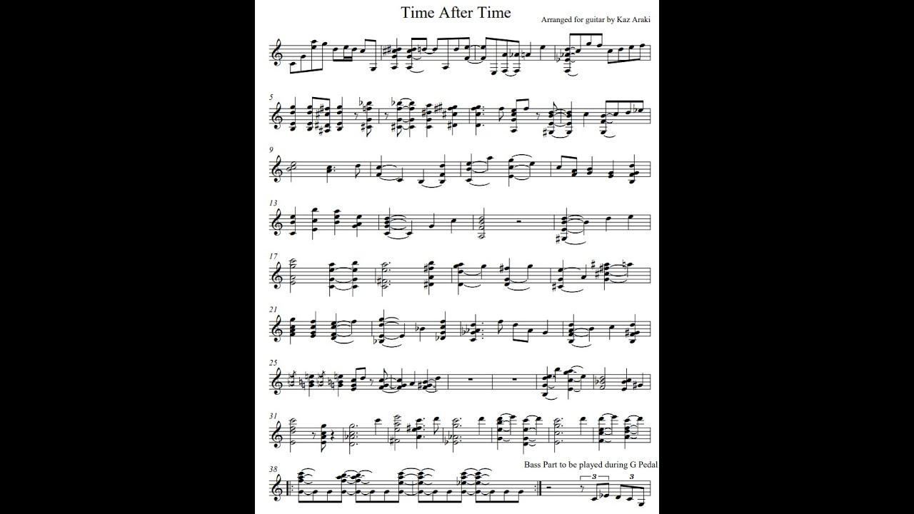 Time After Time - Guitar Chord Melody with TABS AND MUSIC - YouTube