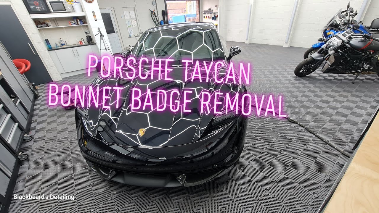 Porsche Taycan Bonnet Badge Removal | How to Remove the Emblem on the ...
