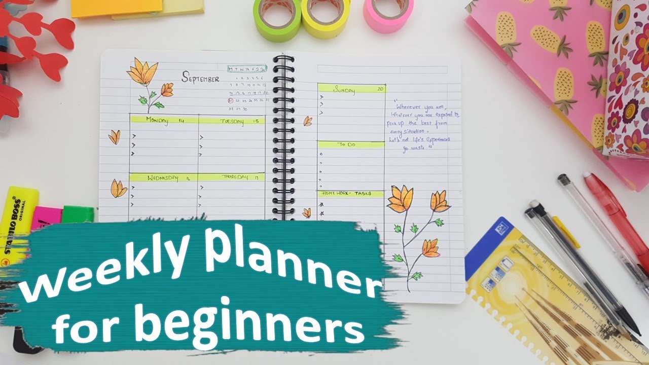 Easy Weekly planner for Beginners Step by step | Anyone can make this ...
