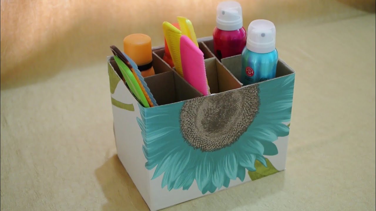 How to Reuse Waste Boxes | Dressing Table Organizer - YouTube