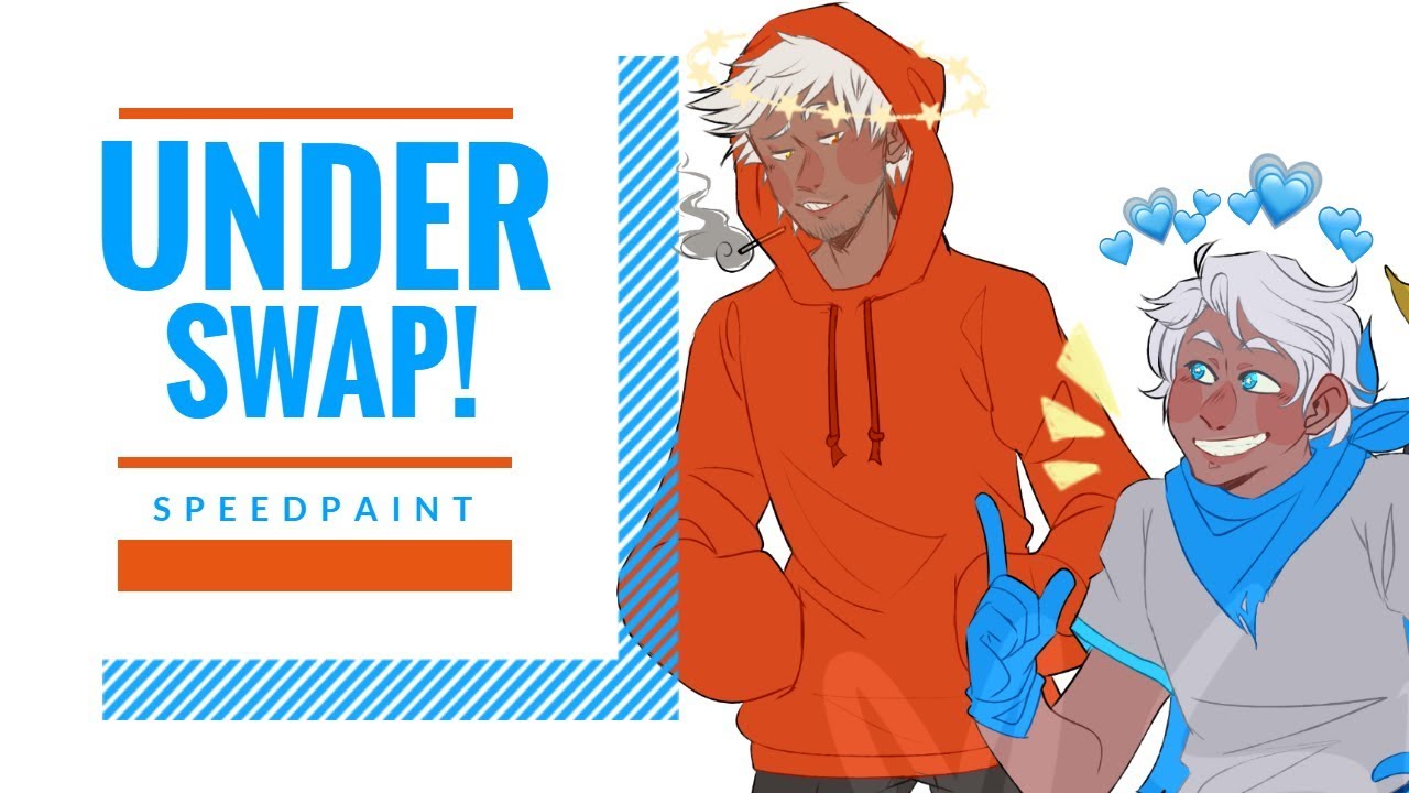 UNDERSWAP! CHARACTERS AS HUMANS; SPEEDPAINT - YouTube