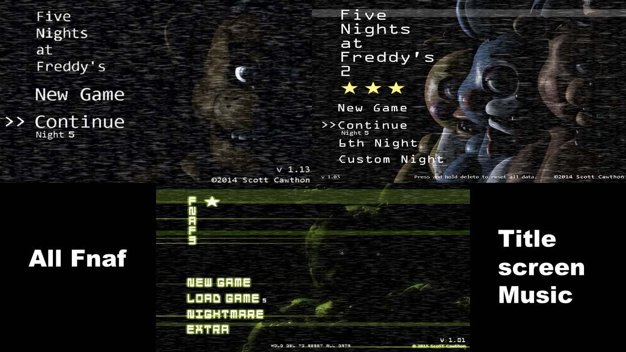 All fnaf title screen noises (Fnaf 1,2,3) - YouTube