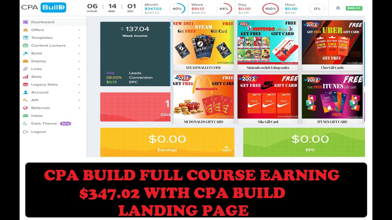 CPA BUILD FULL COURSE EARNING $347.02 WITH CPA BUILD LANDING PAGE# ...