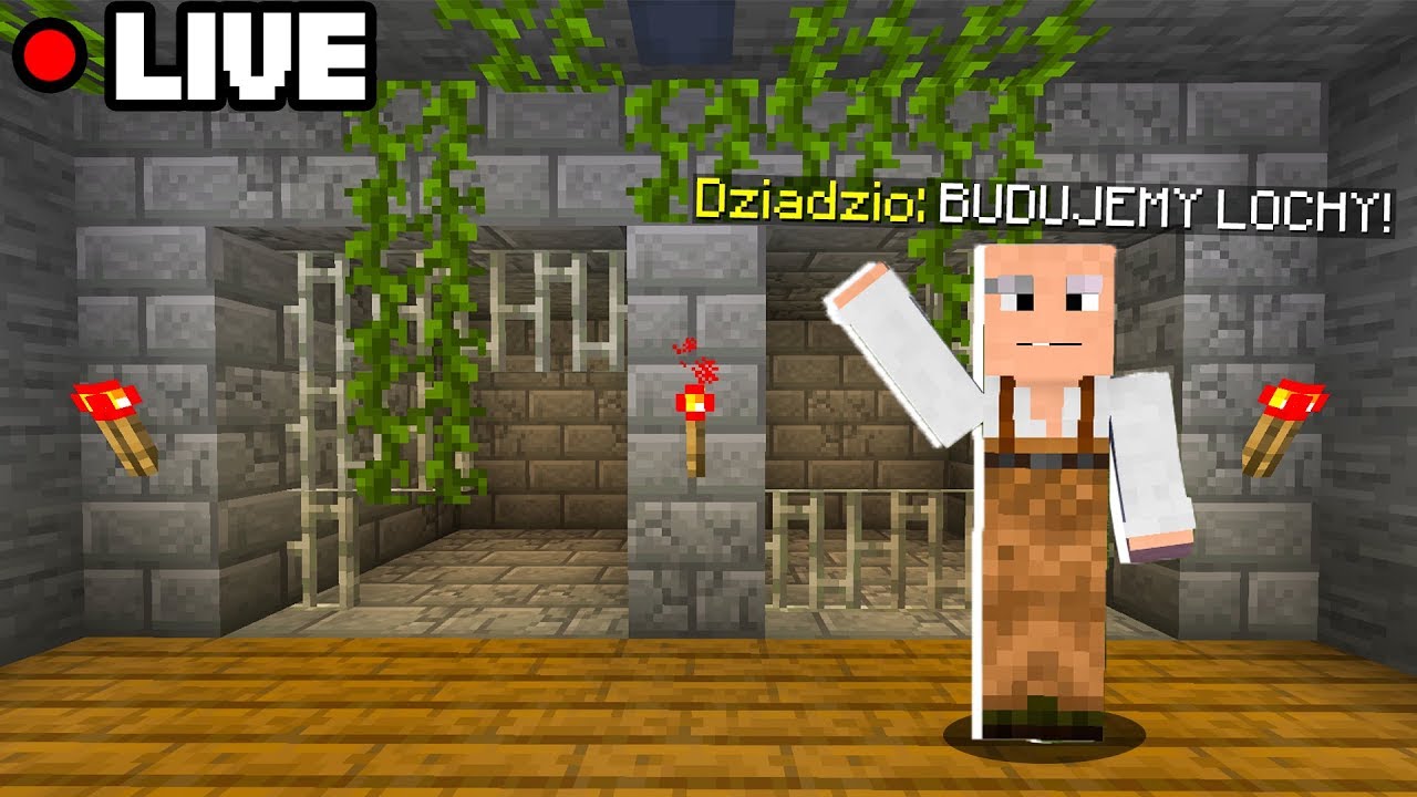 BUDUJEMY LOCHY w MINECRAFT CZ. 2 *NA ŻYWO*! | Dziadzio Minecraft [ZAPIS ...
