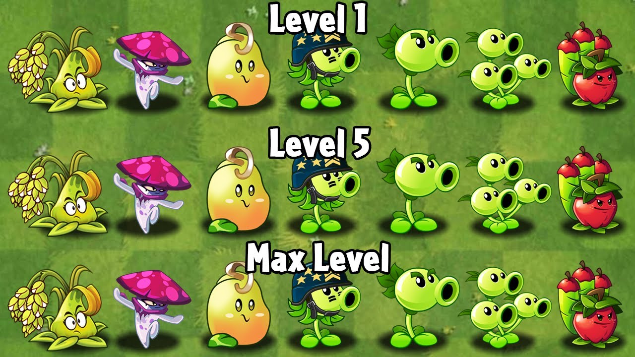 Every Plants Level 1 vs Level 5 vs Max Level - PvZ 2 Plant vs Plant ...