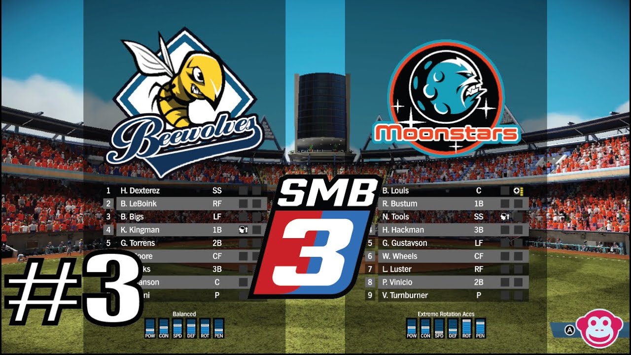 Super Mega Baseball 3 #3 - Beewolves at Moonstars - YouTube