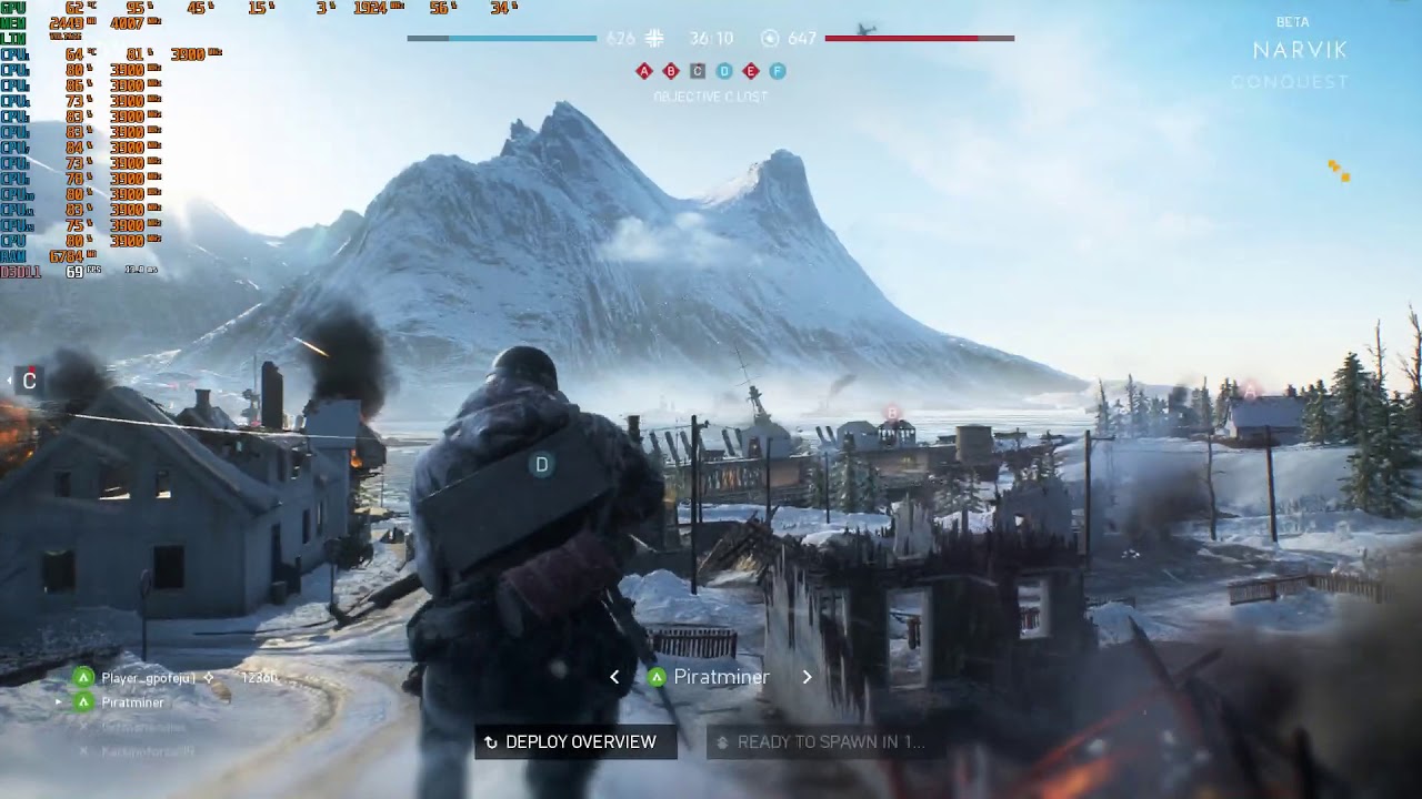 Battlefield V PC Narvik map ryzen 5 1600 msi gaming x gtx 1060 3 gb ...