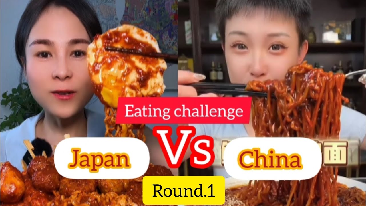 China vs Japan eating challenge | round 1 | best food eating | eating ...