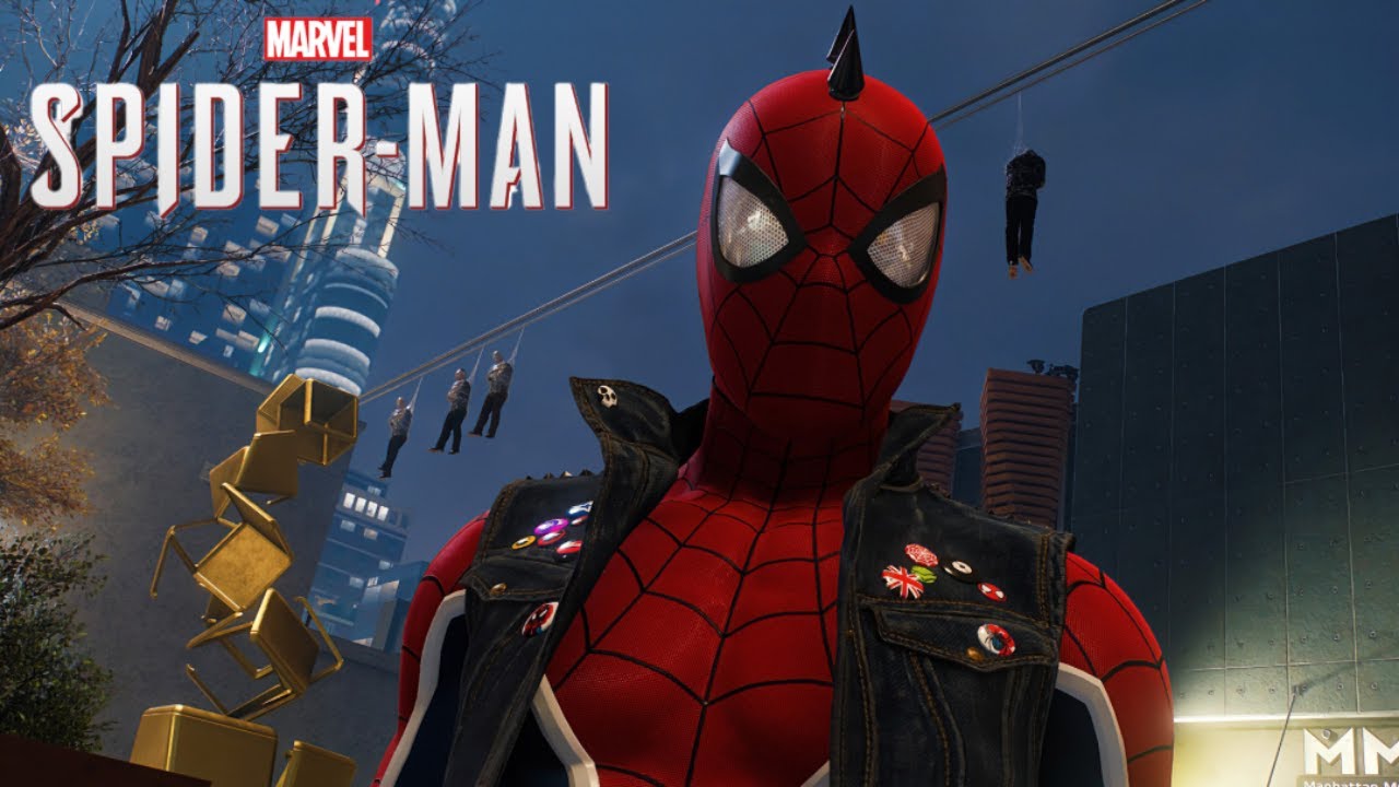 Rocking & Rolling in the SPIDER PUNK suit in SPIDER MAN PS5 REMASTERED ...