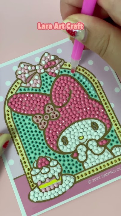 마이멜로디 보석 십자수 놀이 Short Shorts Diy Sticker Sanrio Mymelody Art Craft 산리오 마이멜로디 보석십자수
