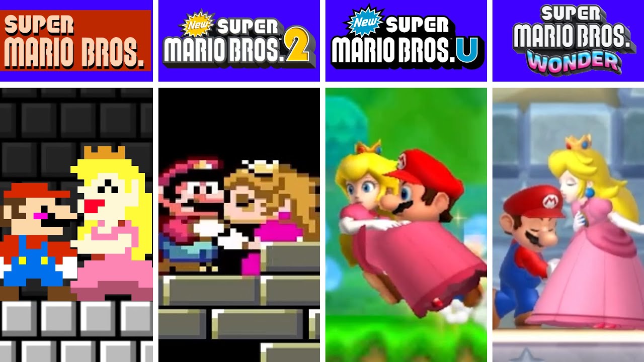 Evolution of Super Mario Princesse Peach, in Super Mario Bros Games ...