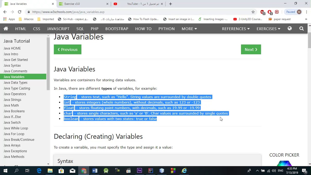 java Ep3 - variables data types - YouTube