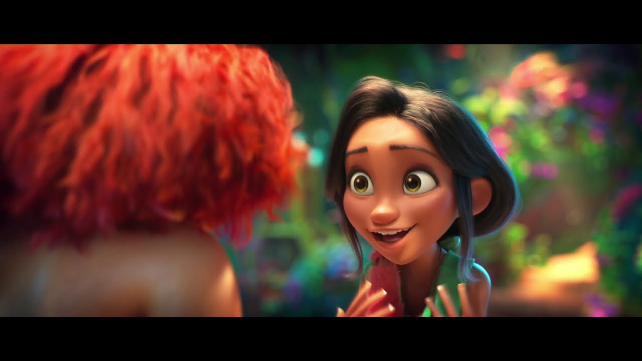 The Croods: A New Age - Guy, Belt, and Eep meet Dawn and Sash - YouTube