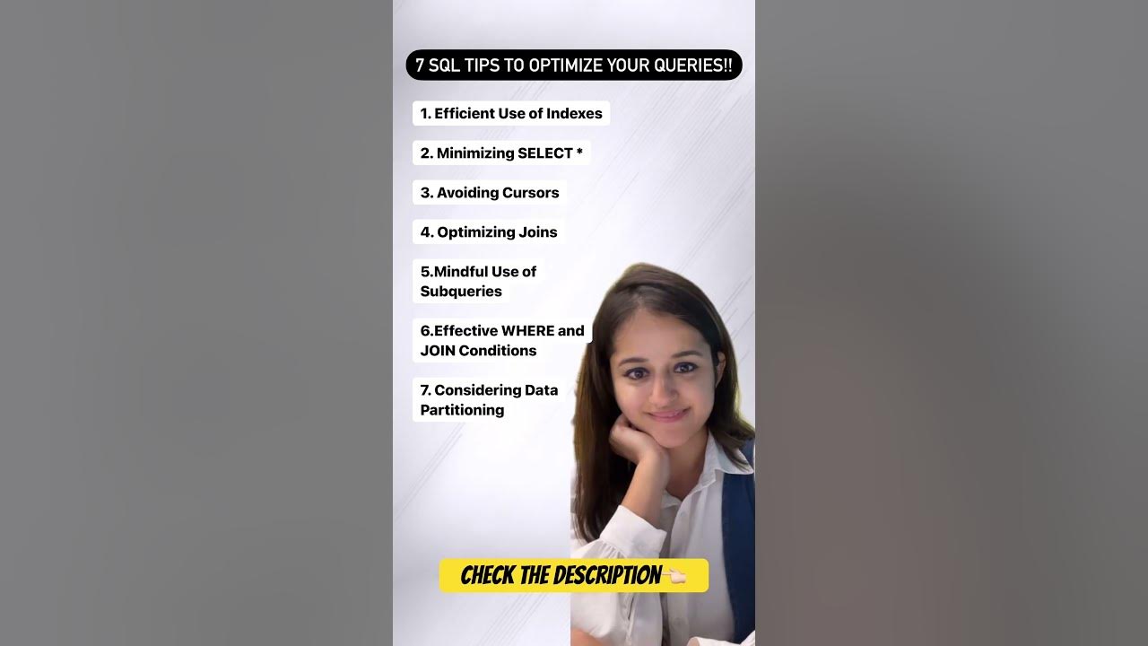 7 SQL tips to optimize your queries👈🏻 - YouTube