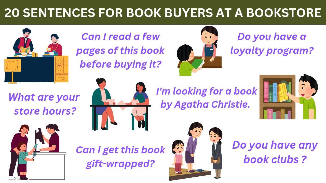 20 sentences that by Book Buyers at a Bookstores 📚 Daily English ...