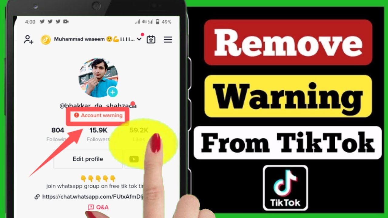 how to warning account from tiktok ||account warning problem on tik tok ...