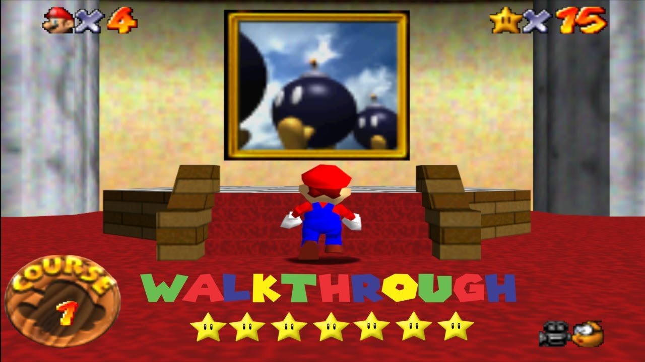 Super Mario 64 - Fase 1 Bob-Omb Battlefield - YouTube