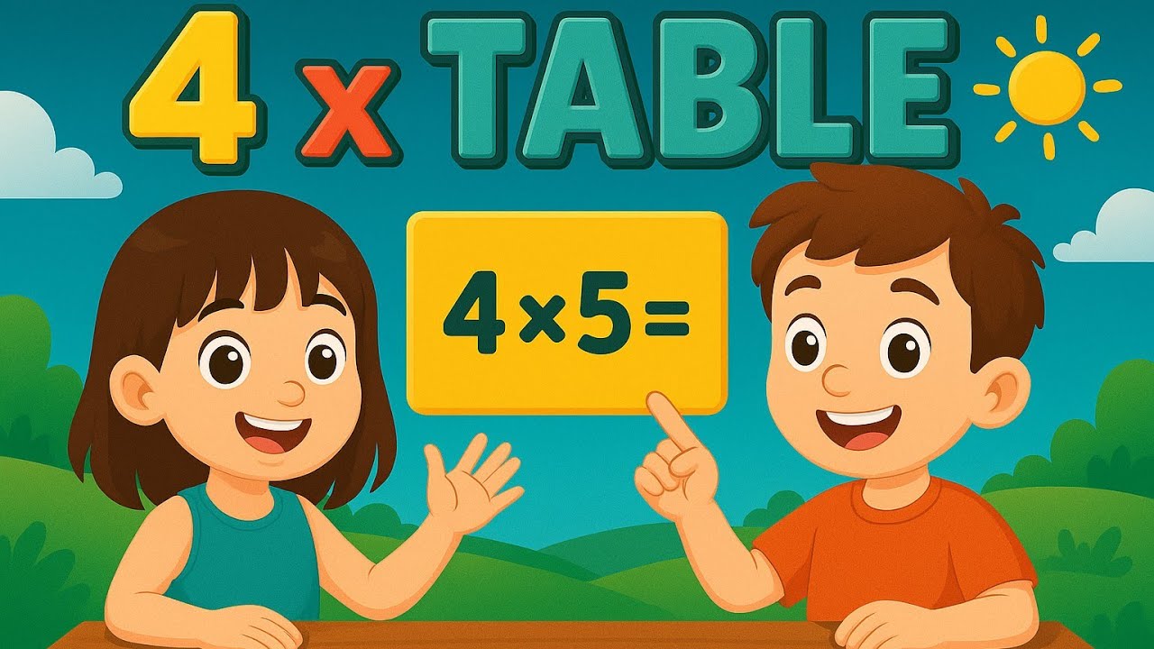 4 × Table | Learn 4x Table for Kids in English | Easy Multiplication ...