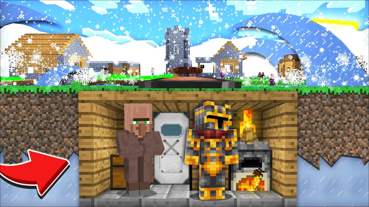Minecraft DON'T ENTER THE ICE TSUNAMI BUNKER MOD / BUILD UNDERGROUND ...