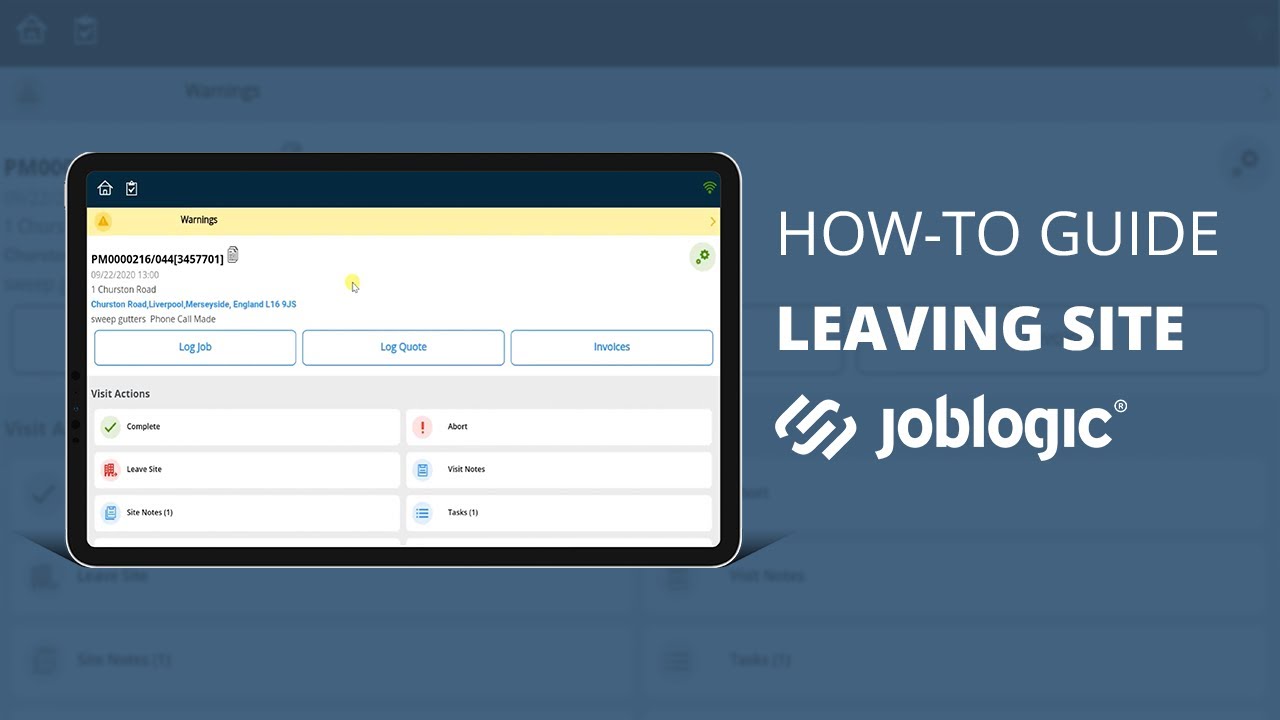 How-To Guide | Leaving Site | Joblogic® - YouTube