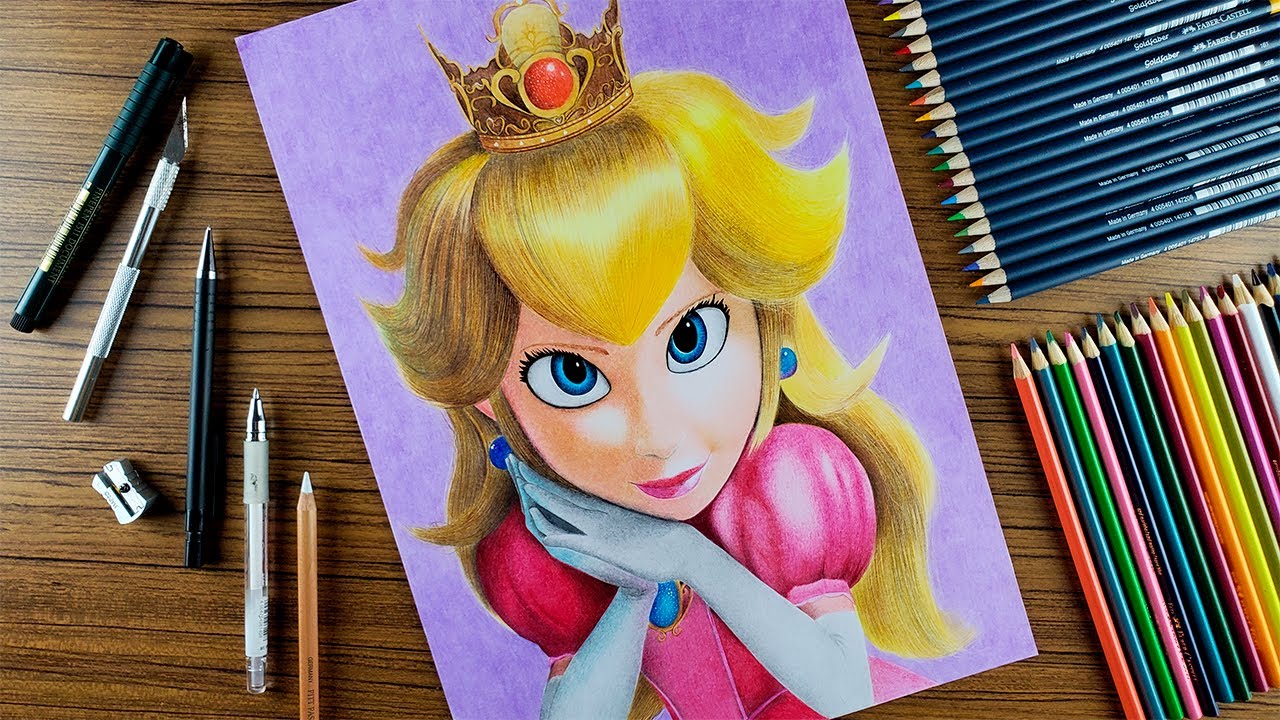 Dibujo de la princesa Peach de Super Mario Bros - YouTube