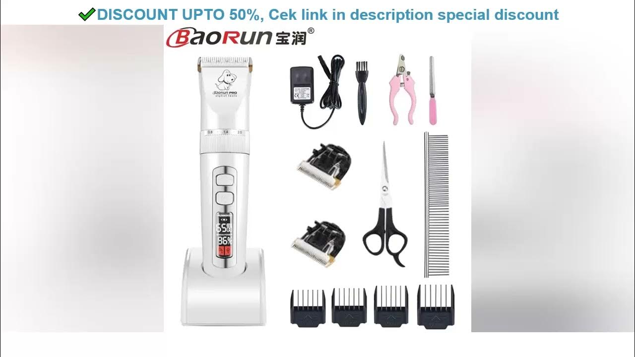 Review Baorun P9 Rechargeable Professional Pet Dog Animal Shaver Hair Cutter Trimmer Electrical ...