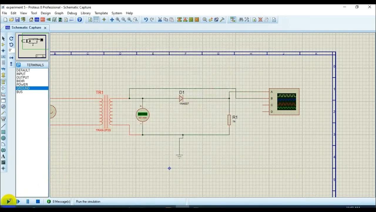 Experiment 4: Half Wave and Full Wave Rectifier without Filter using Proteus Simulation - YouTube