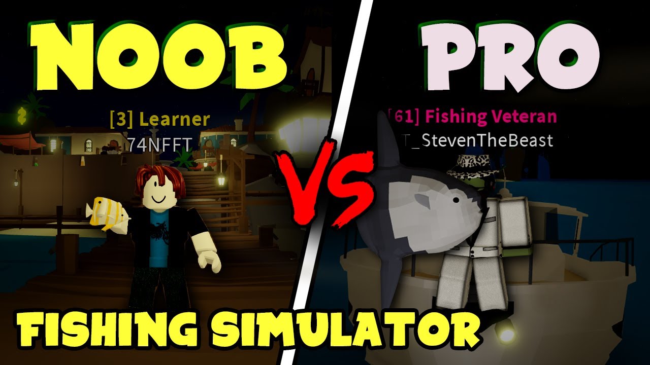 Noob vs Pro in Roblox Fishing Simulator - YouTube