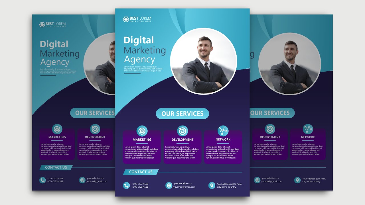 Business Flyer Design Illustrator | Graphic Design Tutorials | Flyer ...