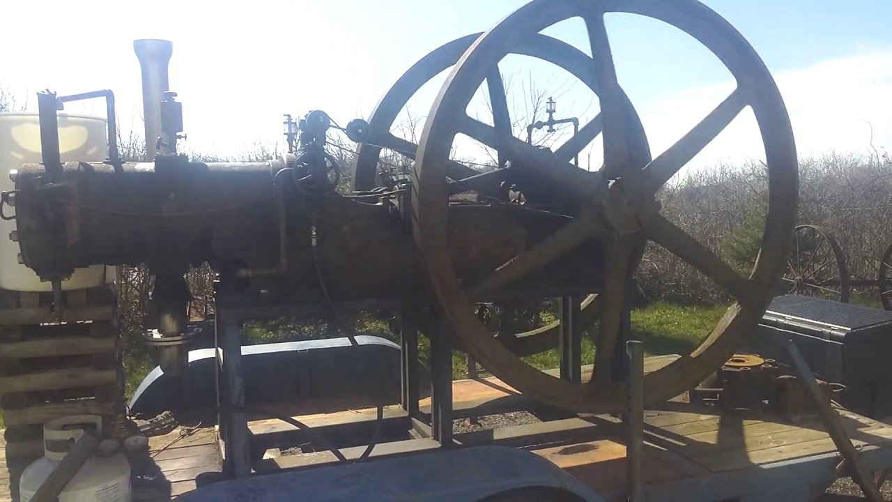 22 1/2hp Bessemer hit miss oilfield engine - YouTube