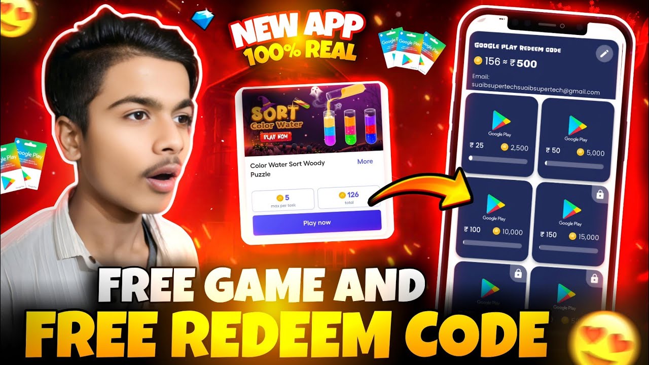 (New App) Free Redeem Code | New Game ₹100 Free Redeem Code App |free ...