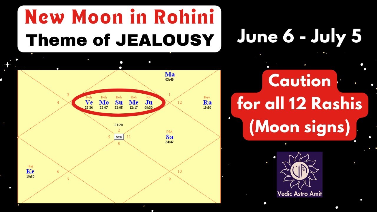 New Moon in ROHINI - theme of JEALOUSY for all 12 Rashis (Moon signs ...