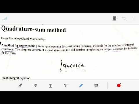 Quadrature Method for Solving Integral Equations - YouTube