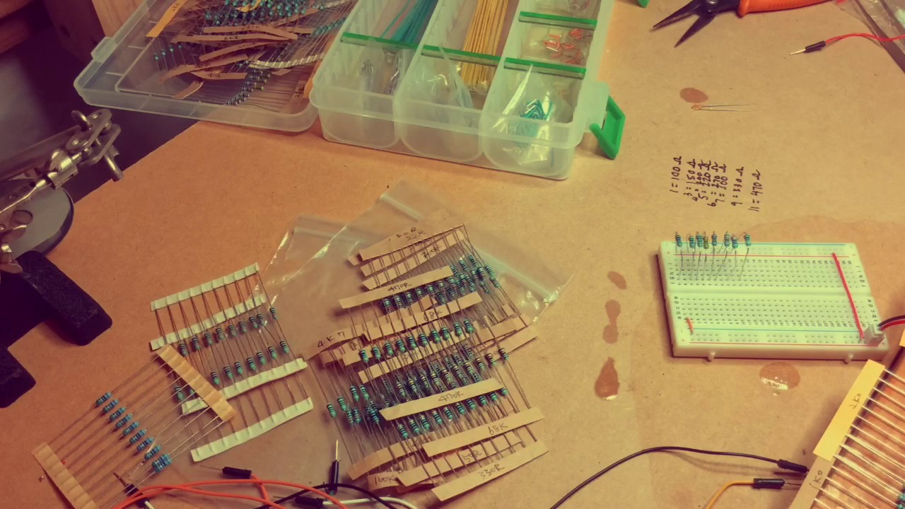 Choosing Resistor Values for LEDs Using a Breadboard - YouTube