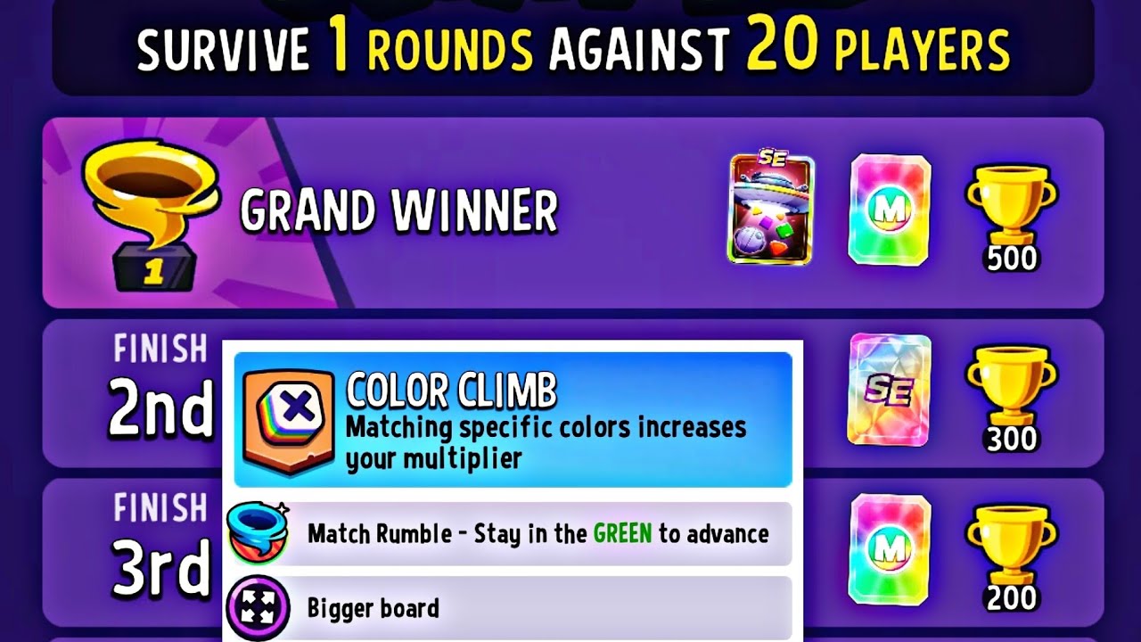 color climb super sized rumble match | match masters | color climb ...