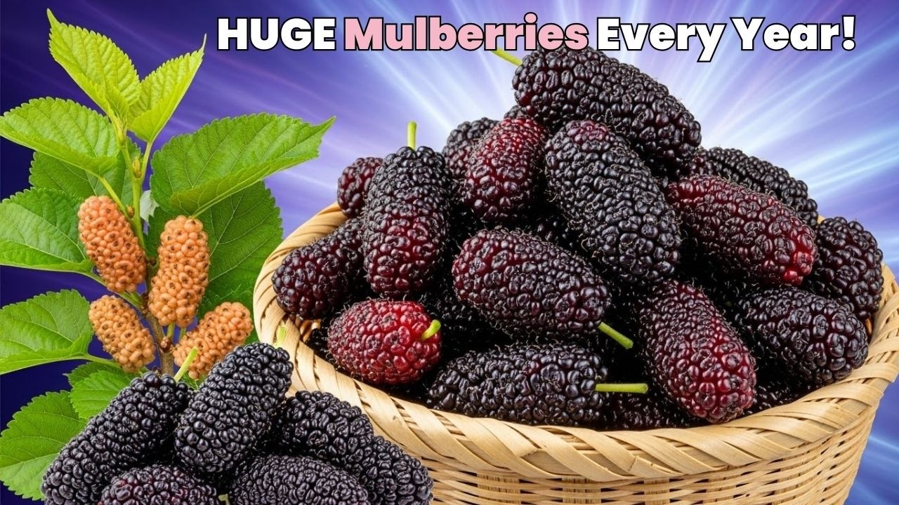 How I Grow HUGE Mulberries Every Year | My Dwarf Everbearing Mulberry ...