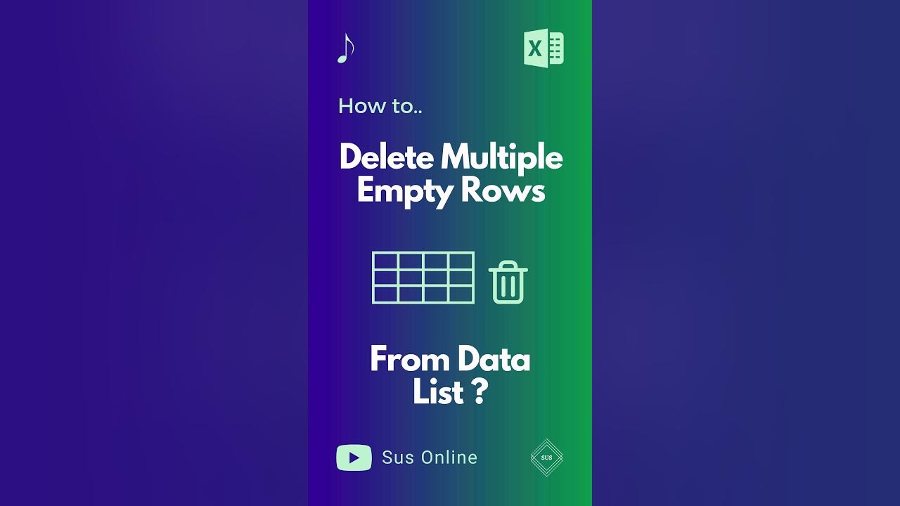 Excel Tips for Deleting Multiple Empty Rows #excel #learnexcel - YouTube